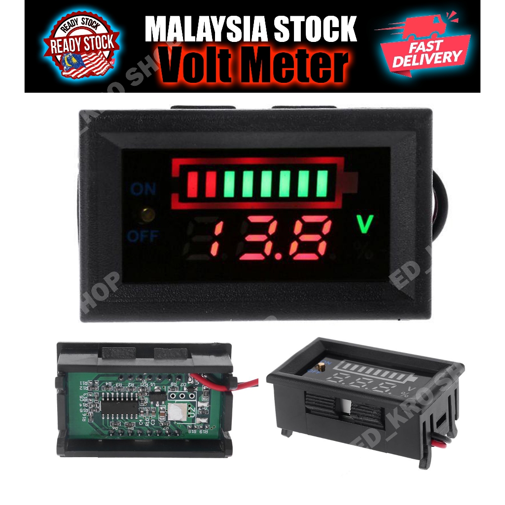 Volt meter car indicator battery 12V Car Battery Voltage Power Watch ...