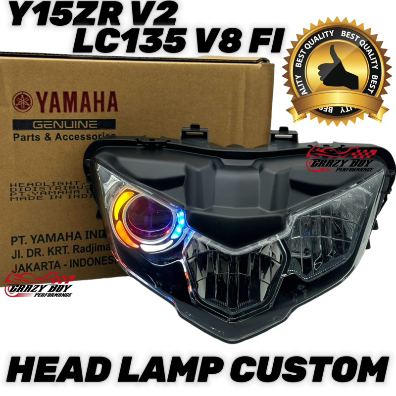 YAMAHA Y15ZR V2 LC135 V8 FI PROJECTOR HEADLAMP CUSTOM PNP HEAD LAMP LAMPU DEPAN CUSTOM Y15 V2 ...