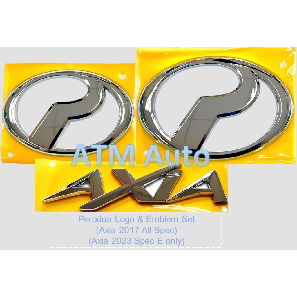 Perodua Axia Logo Emblem Front Rear Chrome (75311-BZ220, 75311-BZ330 ...