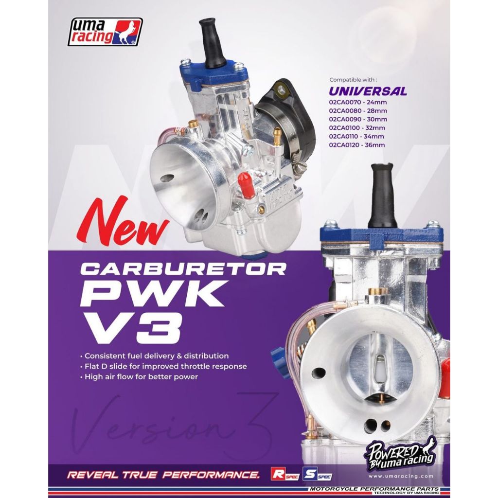 Uma Racing Carburetor Kaburetor Uma 4T 2T PWK24mm / 28mm / 30mm / 32mm ...