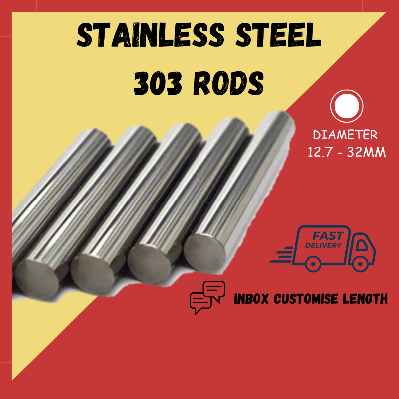 SS303 Shaft Stainless Steel rod bar SS303不锈钢 8mm 10mm 12.7mm 15.87mm 19 ...