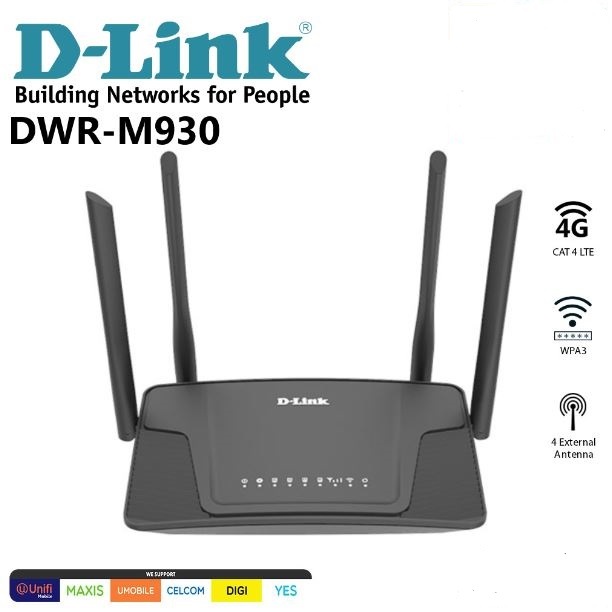 D-Link DWR-M930 Unlimited For All Plan & Telco N300 4G LTE Direct SIM ...