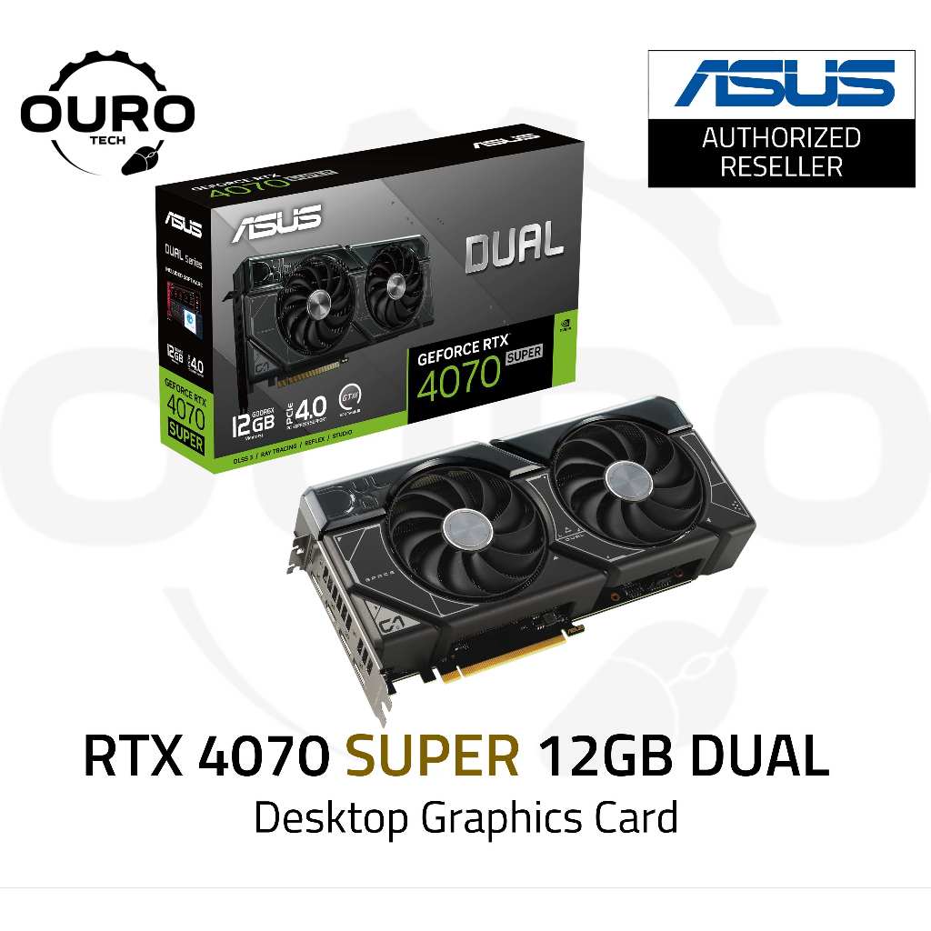ASUS NVIDIA GEFORCE RTX 4070 SUPER OC EDITION 12GB GDDR6 DUAL FAN ...
