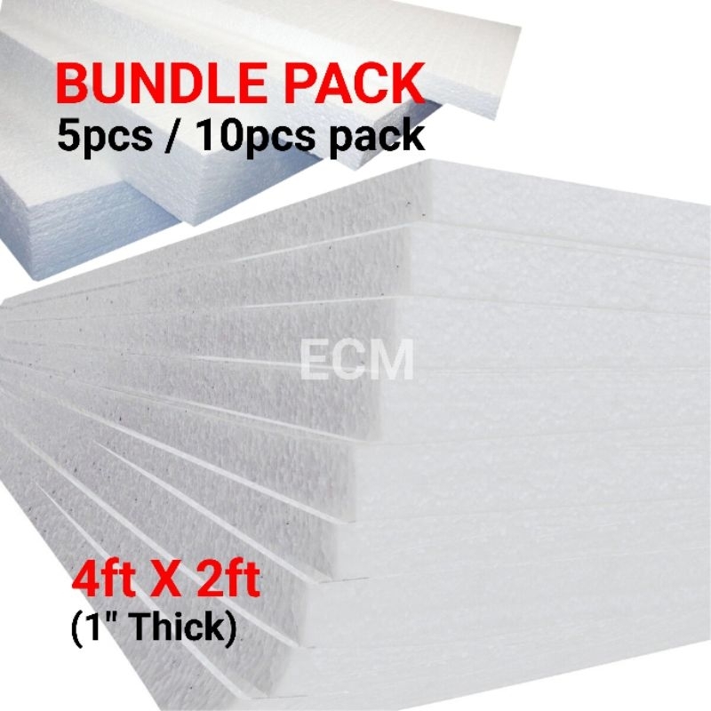 1 INCH THK (BUNDLE PACK 5PCS & 10PCS) EXPANDED POLYSTYRENE FOAM BOARD ...