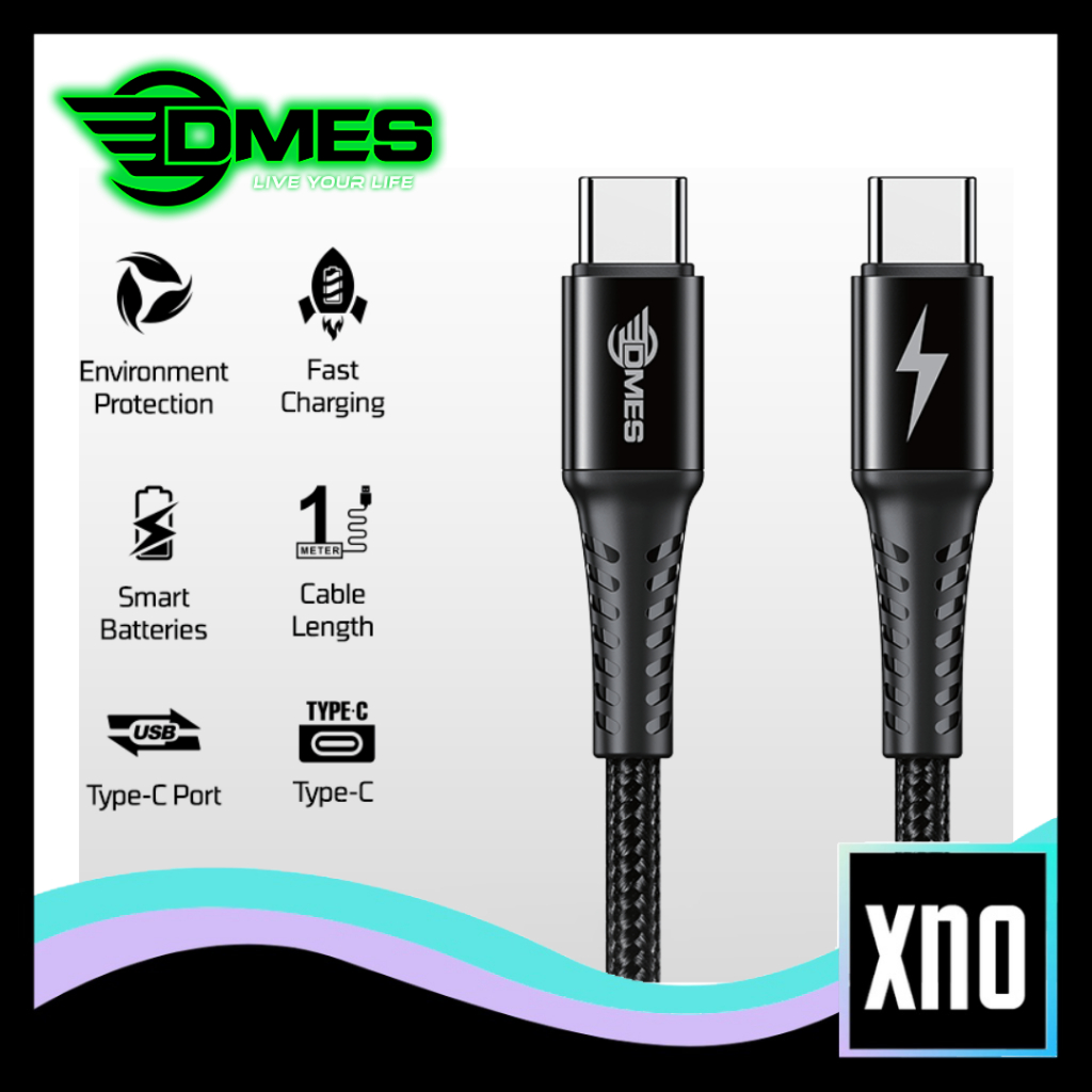DMES DC6 Type C To Type C 3A PD Powerbank Android Cable QC 3.0 Wear Resisting (60W) | Shopee ...