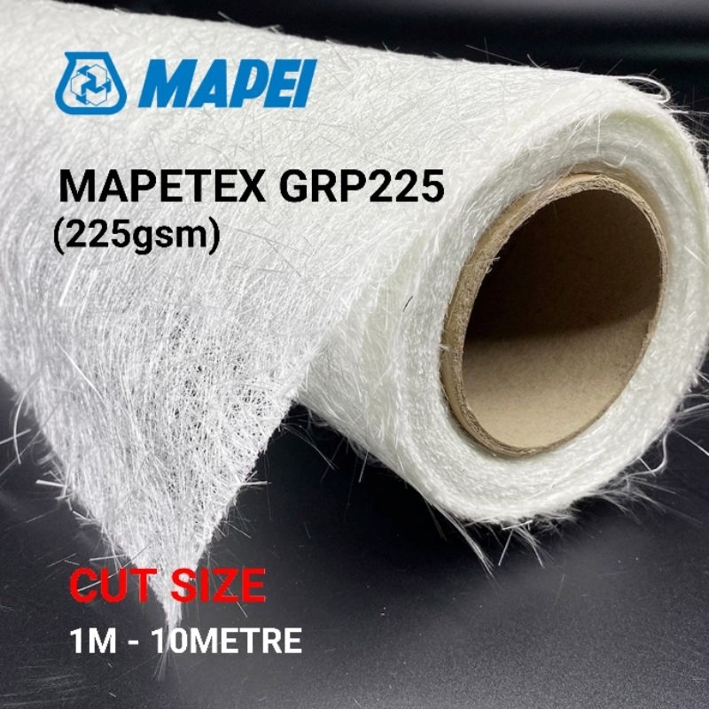 CUT SIZE ! MAPEI MAPETEX GRP 225 (1M - 10M2) 225GRAM/M2 Fiberglass Mat ...