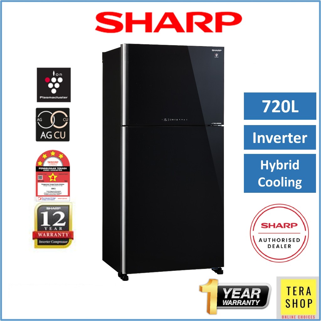 Sharp 882MFGK 720L Inverter Glass Door Fridge Refrigerator Peti Sejuk ...