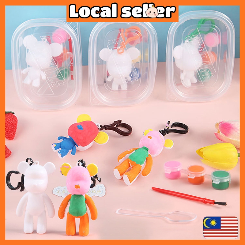 Aikoky Fluid Bearbrick DIY Keychain Set Bear Brick Handmade Kids ...
