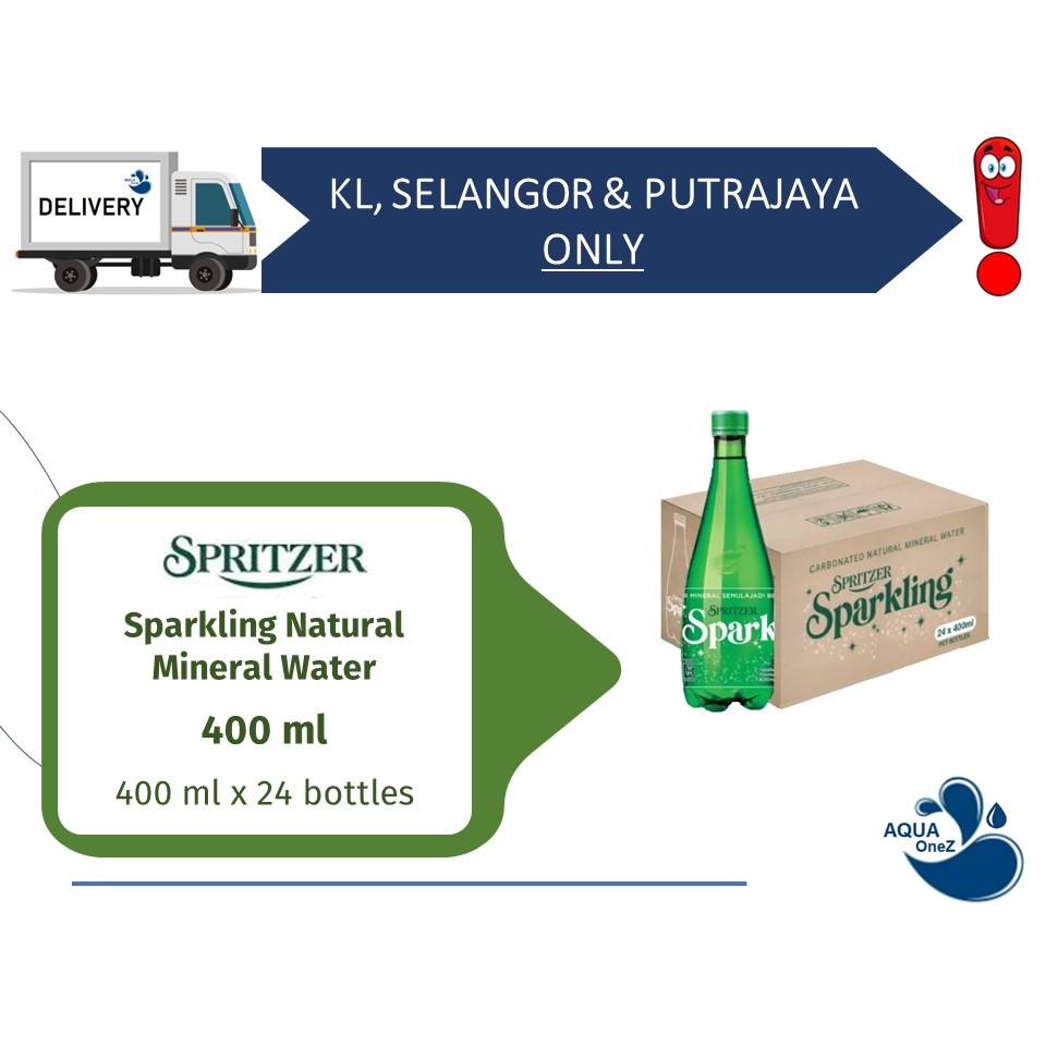Spritzer Sparkling Natural Mineral Water 400ml x 24 bottles | Shopee Malaysia