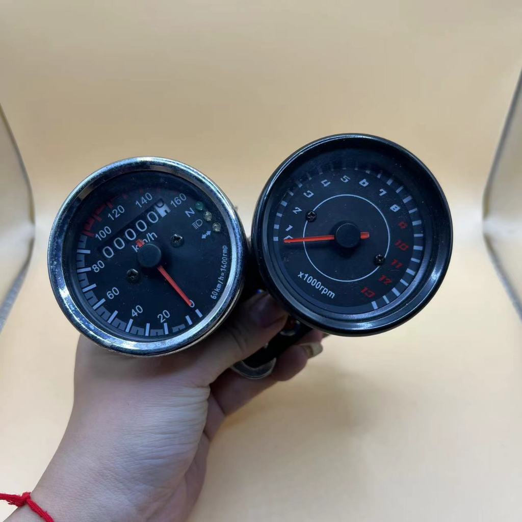 MOTORCYCLE 12V TACHOMETER METER LED SPEEDOMETER BACKLIGHT 13K RPM SHIFT ...