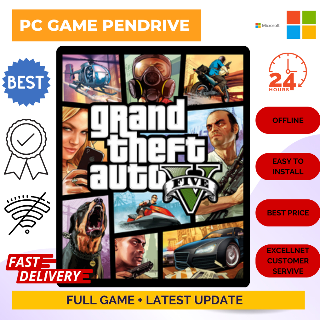 Grand Theft Auto V | GTA 5 (v1.0.2802 + All DLCs) [ Pendrive 64 GB ] PC ...