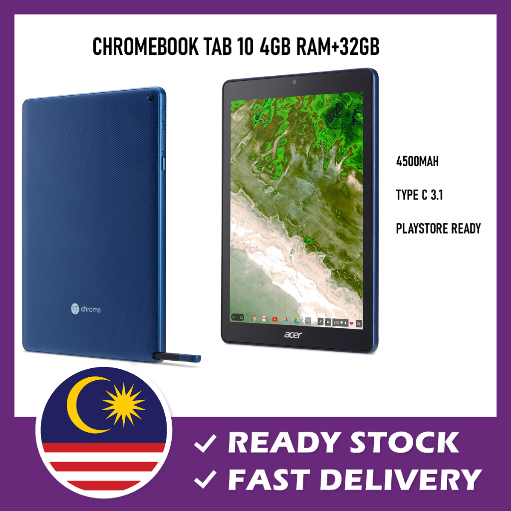 ACER CHROMEBOOK TAB 10 S-PEN Chrome OS Drawing Tablet Education School ...