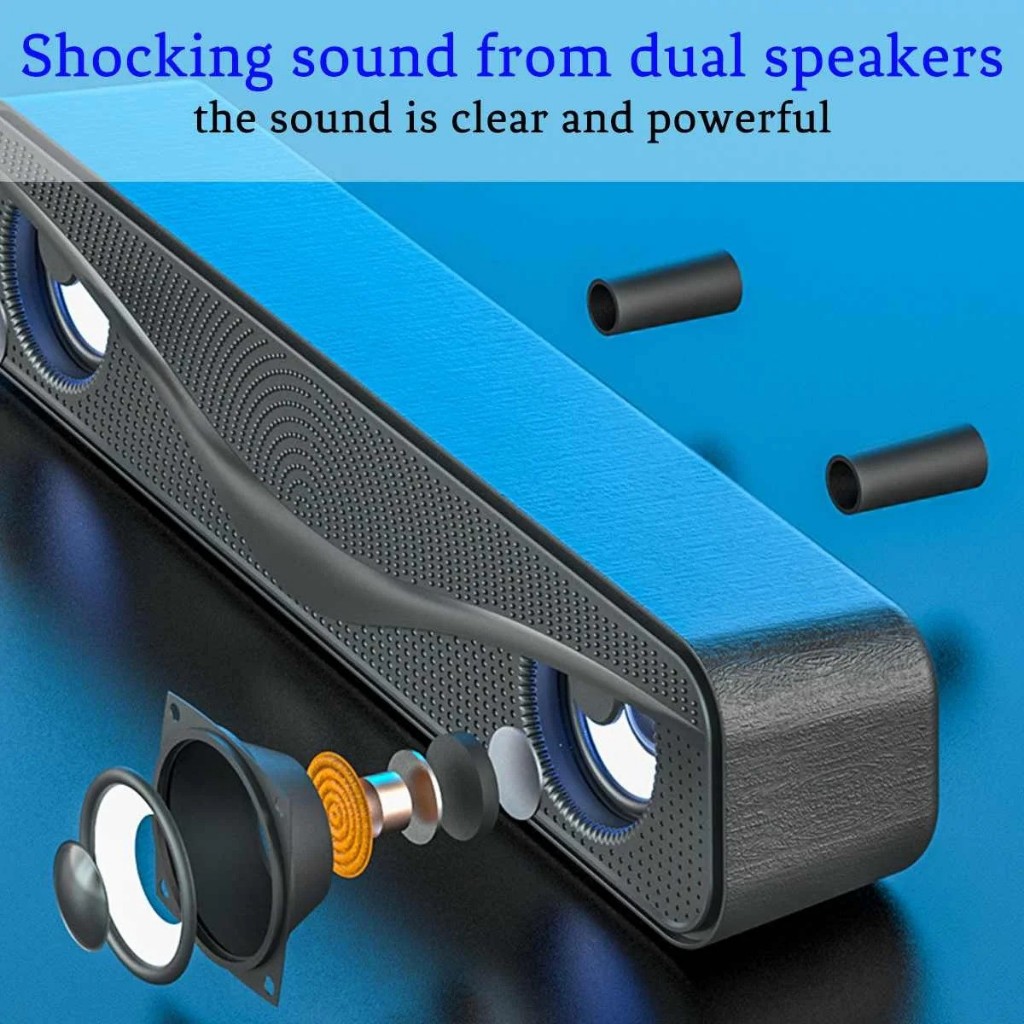 Hyundai C720 Computer Speakers Subwoofer USB Wired SoundBar LED ...