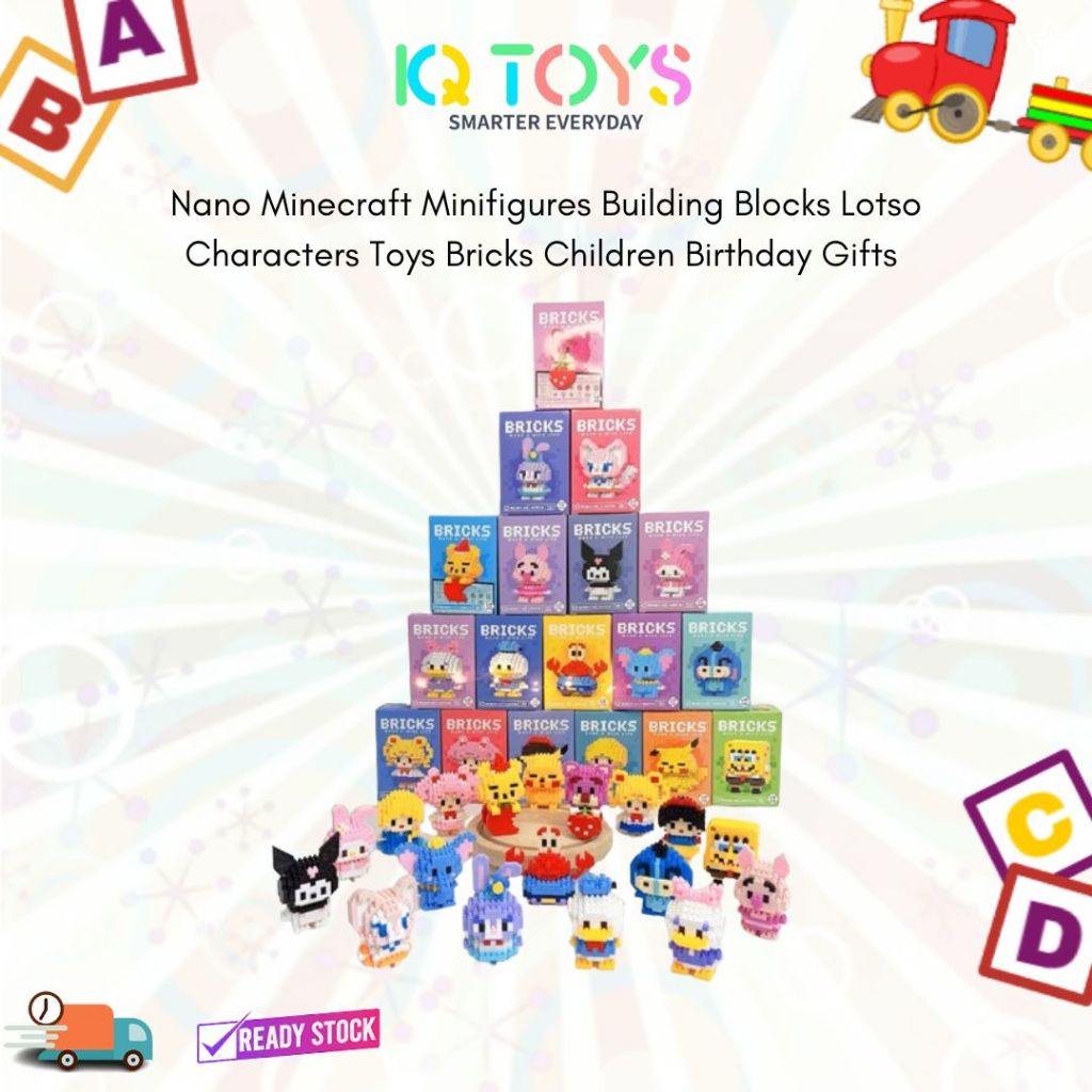 [IQ TOYS] Nano Minecraft Minifigures Building Blocks Lotso Characters ...