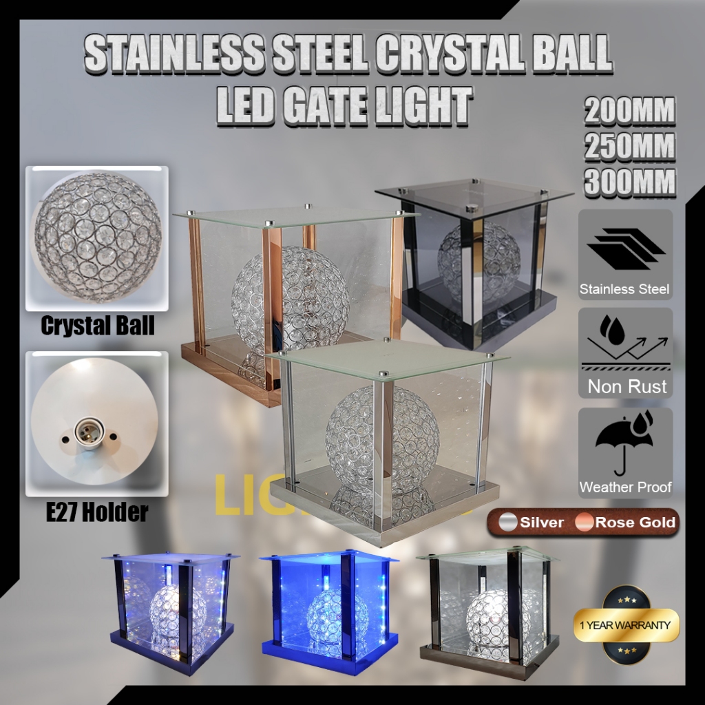 200MM / 250MM / 300MM 8 / 10 / 12 Inch Crystal Ball Gate Light Lampu ...
