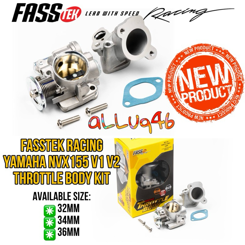 FASSTek YAMAHA NVX155 RACING 34MM 36MM THROTTLE BODY KIT WITH INTAKE ...