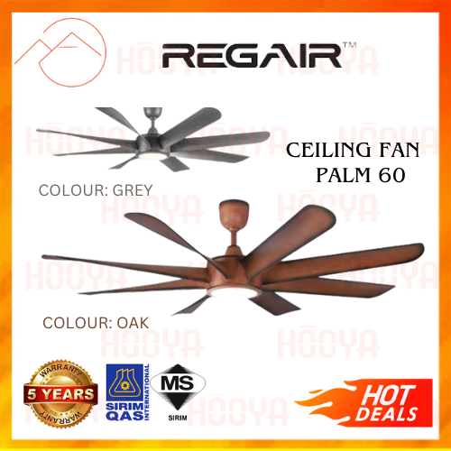 Regair Palm 60 DC Motor 60" 8 blade 8 Speed Ceiling Fan 3C Led Light ...
