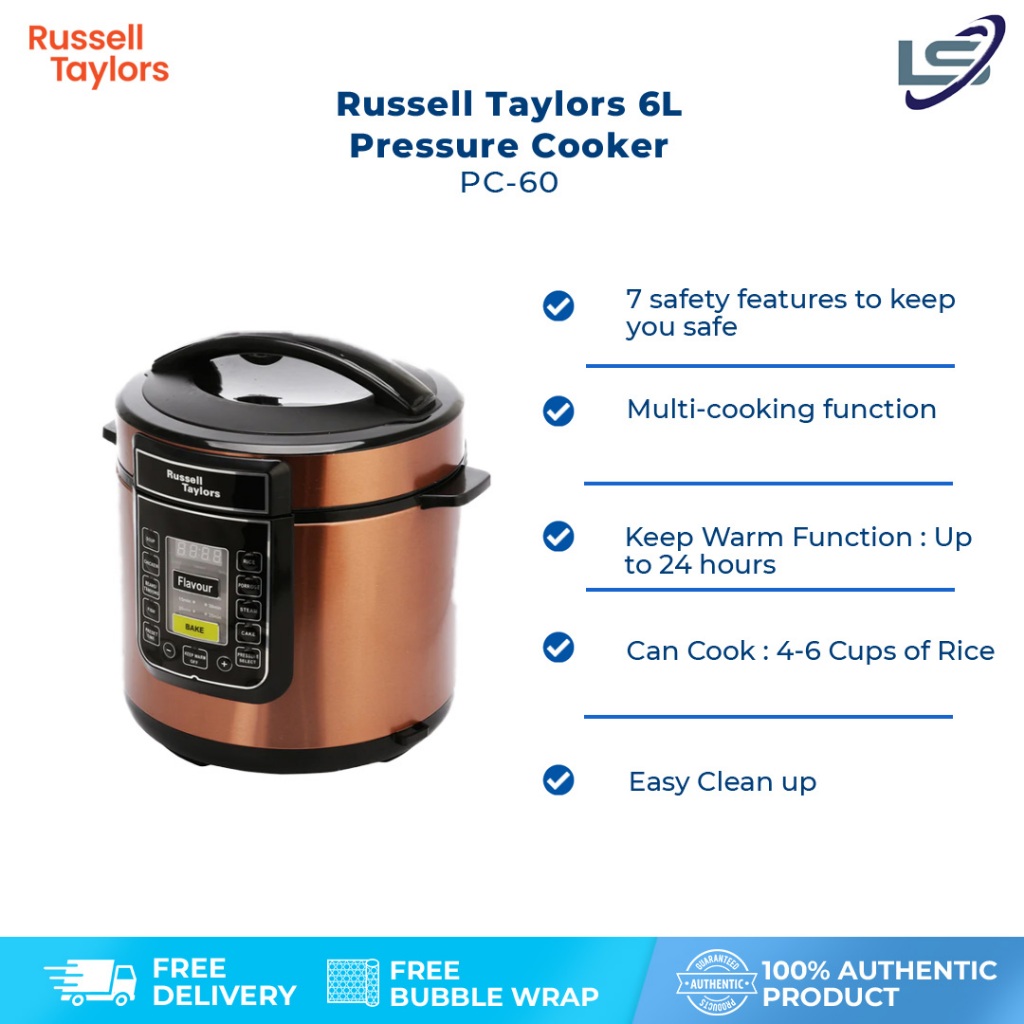Russell Taylors 6L Pressure Cooker PC-60 | Express Cooking | Multi ...
