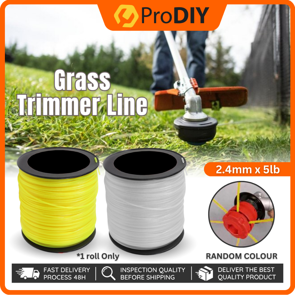 1 Roll 2.4mm 5LB Nylon Grass Trimmer Line Spool String Tali Mesin Rumput Grass Cutting Line ...