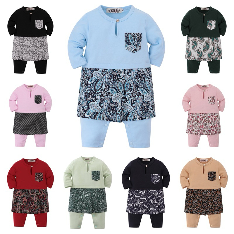 (RAYA SALES) New Born Baju Raya Baju Melayu Sampin Rompers Baby Baju ...