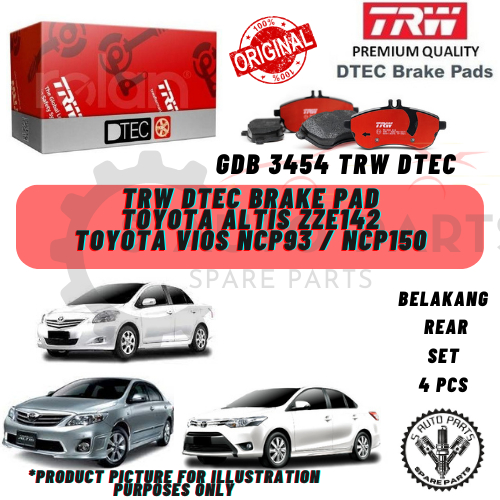 TOYOTA ALTIS ZZE142 / TOYOTA VIOS NCP93 / NCP150 (belakang REAR) TRW ...