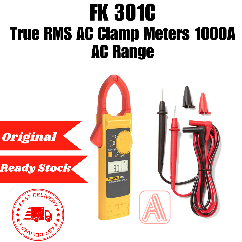 Fluke 301C True RMS AC Clamp Meter 1000AC-Original | Shopee Malaysia