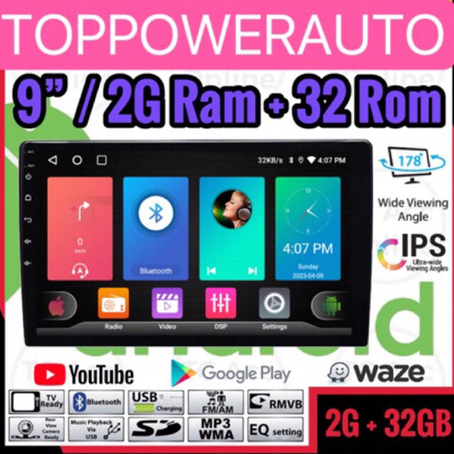 Car Android Player 9"/10” inch Best Quality 2GB RAM+32GB Full HD IPS 2 ...