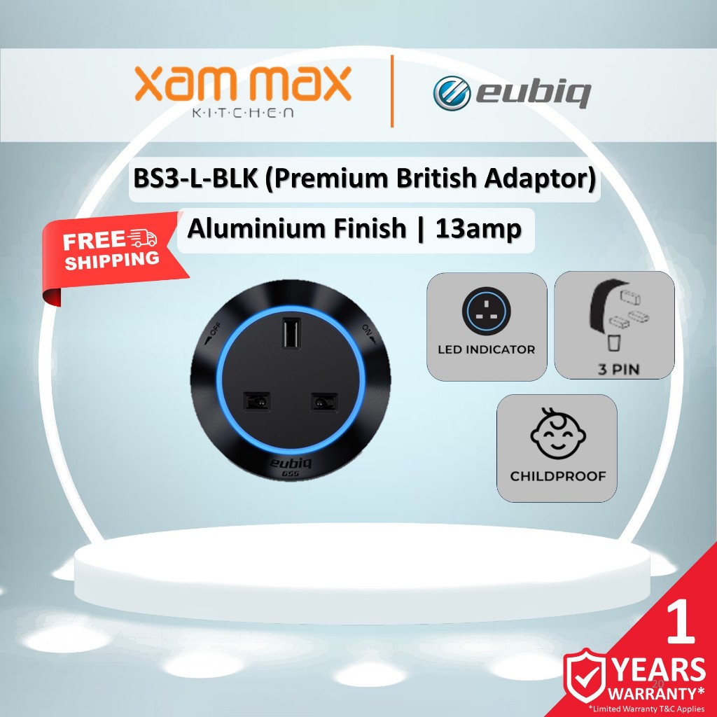 (Lowest Price) Eubiq - BS3 Premium British Adapter BS3-BLK / BS3-TT ...
