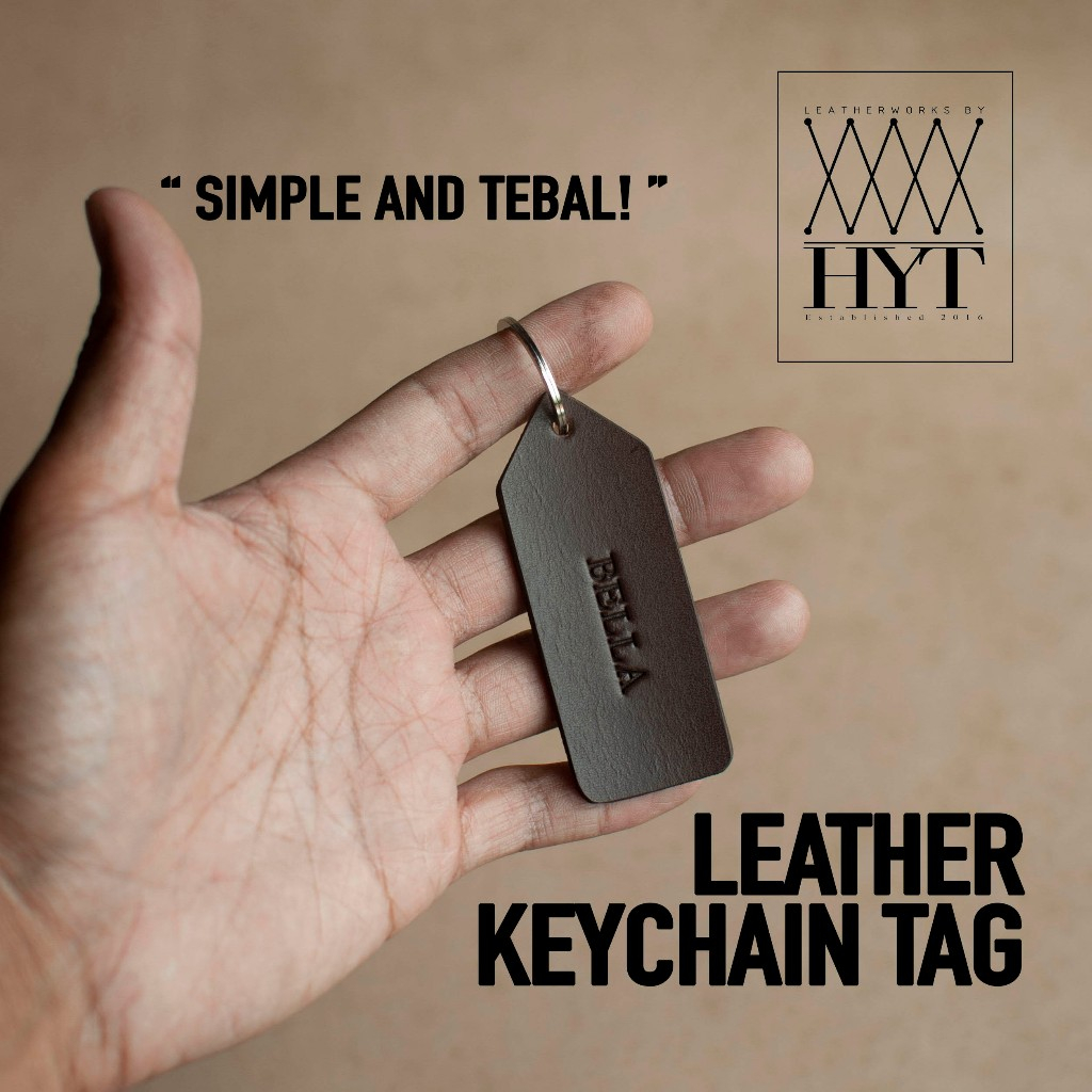 CLEAR STOCK! FREE NAME DEBOSSED Leather Keychain Nametag luggage ...