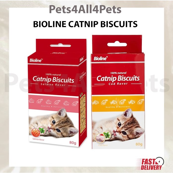 Bioline Catnip Biscuit Salmon /COD fish (80g) | Shopee Malaysia