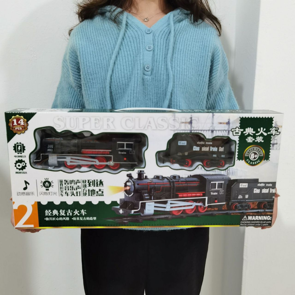 Super Classic Train Set Toy Vehicles For Kids Mainan Set Keretapi