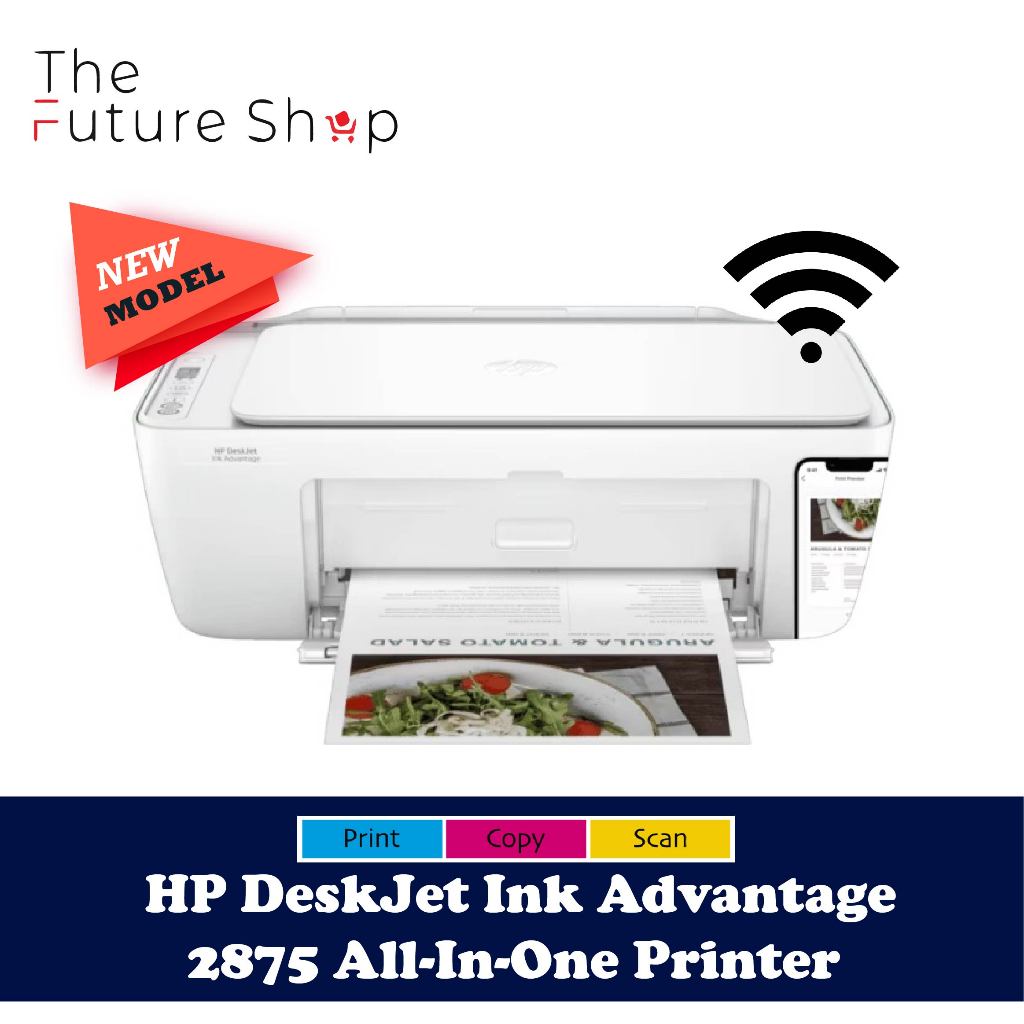HP DeskJet Ink Advantage 2875 All-in-One Printer - Wireless/Print/Scan/Copy/Come with ink ...