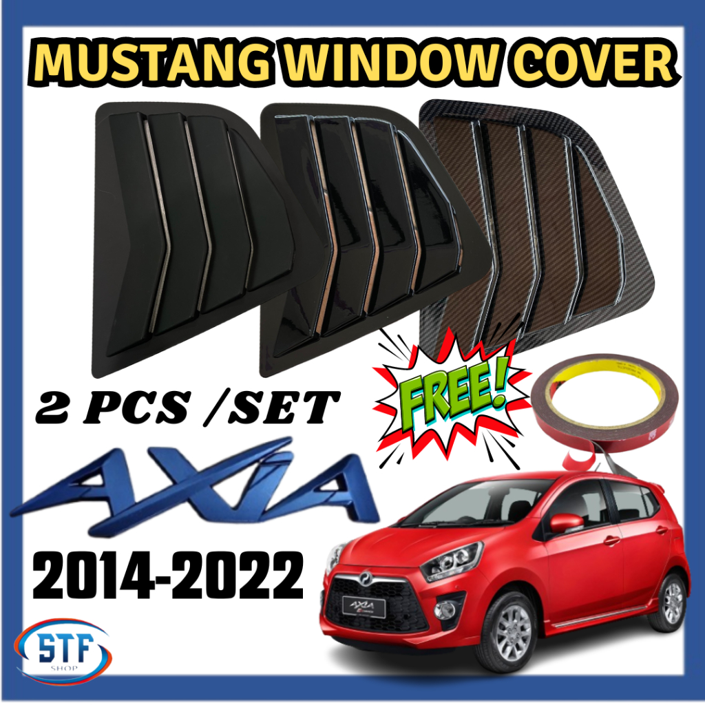 Perodua Axia ( 2014-2022 ) Mustang Window Cover / Rear Window Side ...
