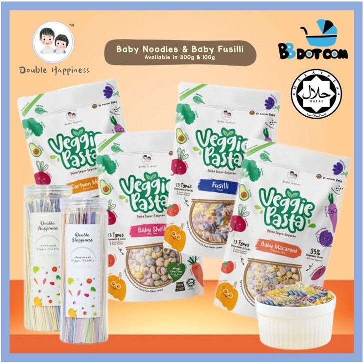 Double Happiness Veggie Baby Pasta / Fusilli / Macaroni / Shell ...