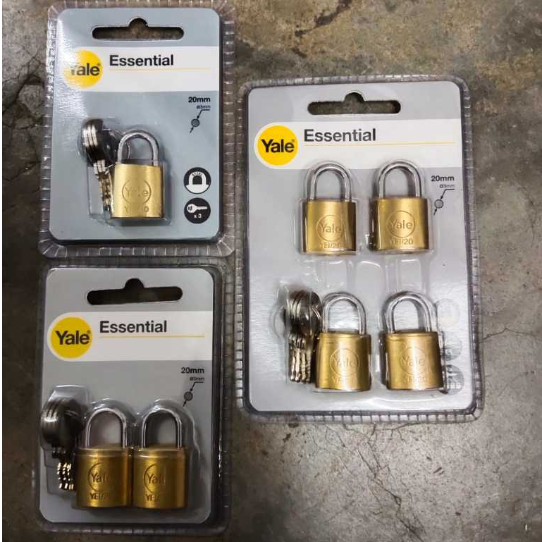 Yale Essential Series Indoor Brass Standard Shackle Padlock - YE1/20/ ...