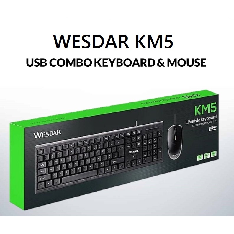(READY STOCK) WESDAR USB COMBO KEYBOARD & MOUSE KM5 | Shopee Malaysia