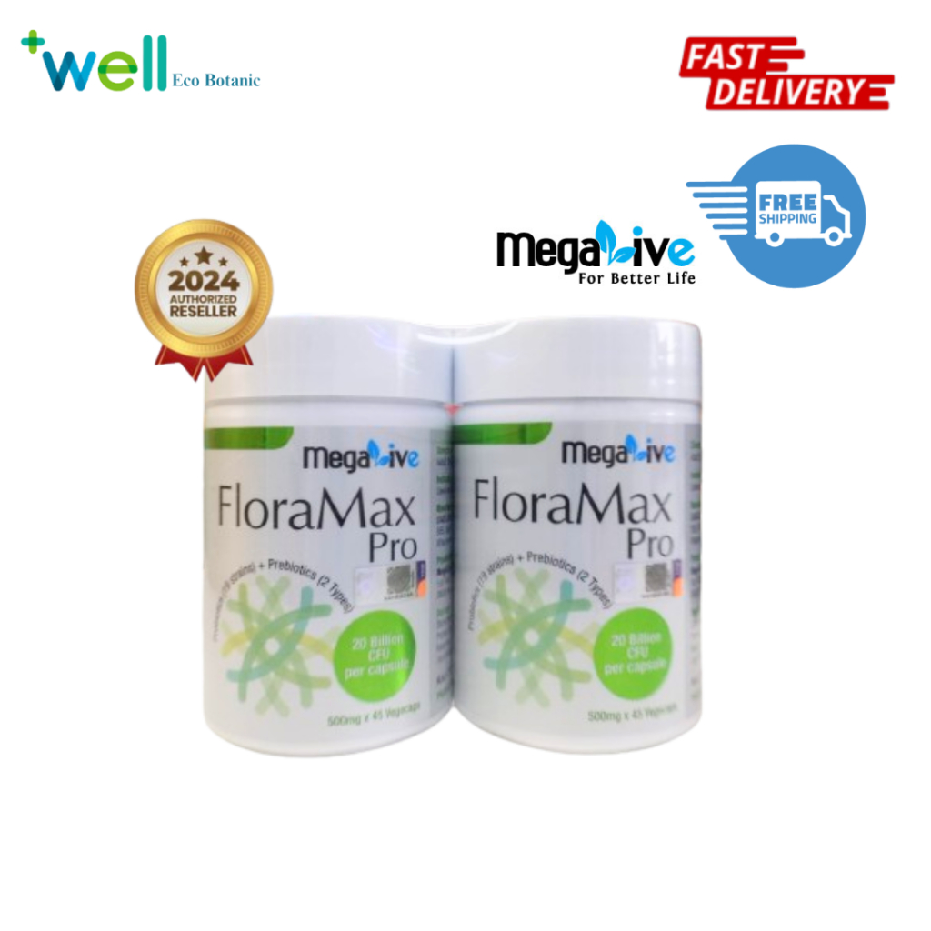 Megalive Floramax Pro 45''s x 2 ----20 billion probiotic & prebiotic ...