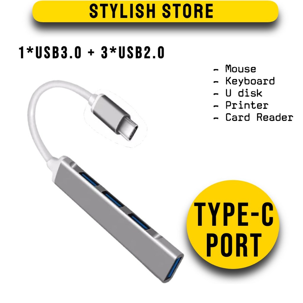 TYPE C Hub TYPE-C Adapter USB C Hub 4 USB Port Extender Multi Port ...