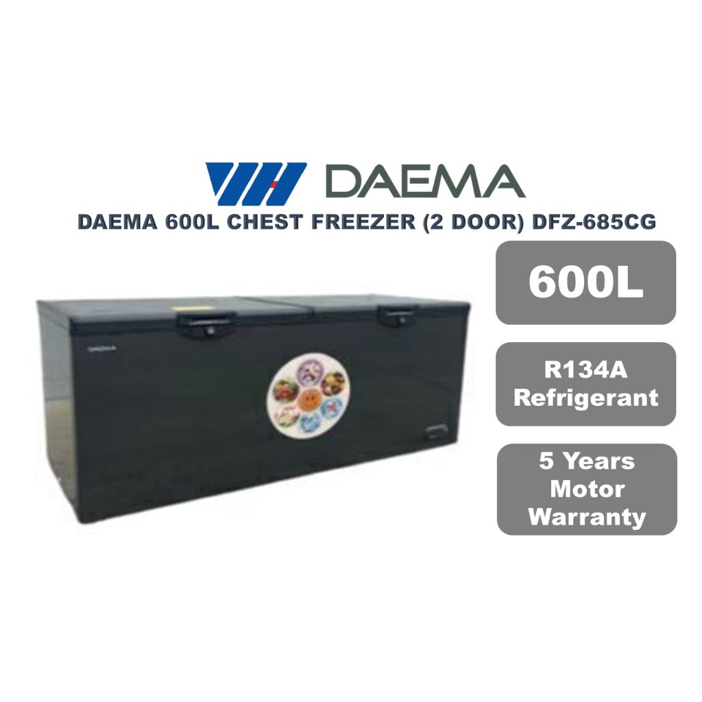 Daema 600L Chest Freezer with 2 Door, 5 Years Motor Warranty | Shopee ...