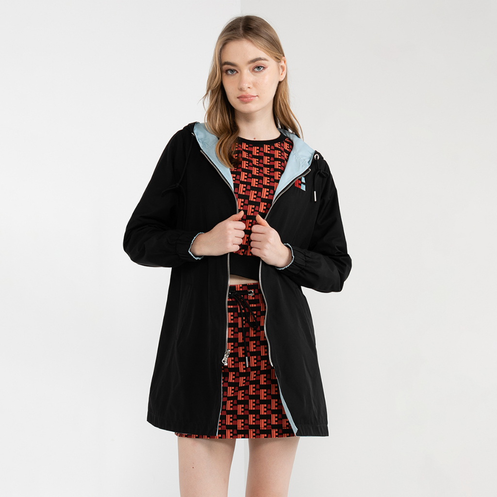 ELLE Active Logo Long Hoodie Zip Up Jacket EA100331-A212312 | Shopee ...