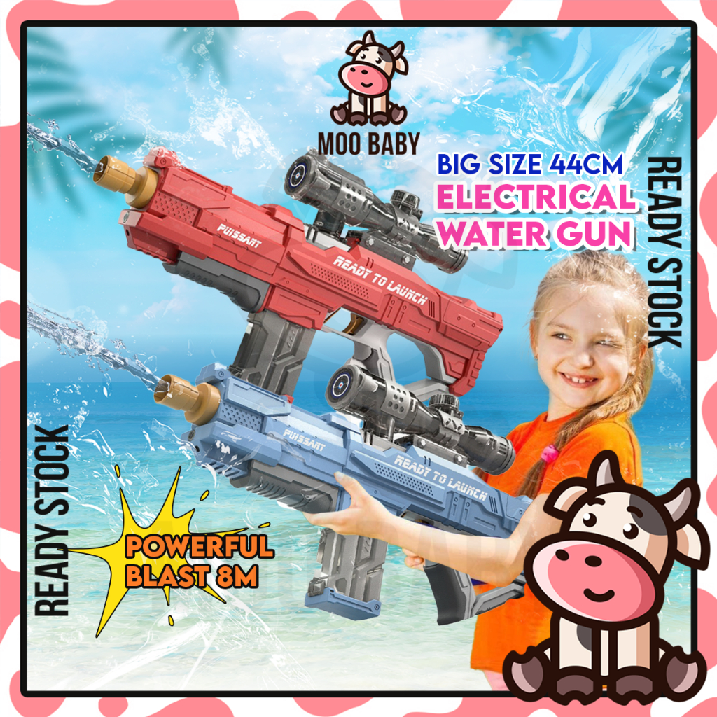 🐮Moo Baby Tembak Air Mainan Air Water Gun Toy High Pressure Electric ...