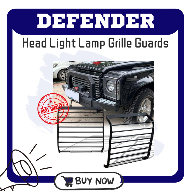 Land Rover Defender 90/110 Head Light Lamp Grille Guards / Front Lamp ...