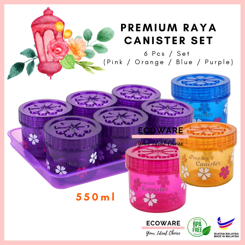 Mamashop 6pcs Bekas Kuih Raya Set / Cookies Container Set / Bekas Kuih ...