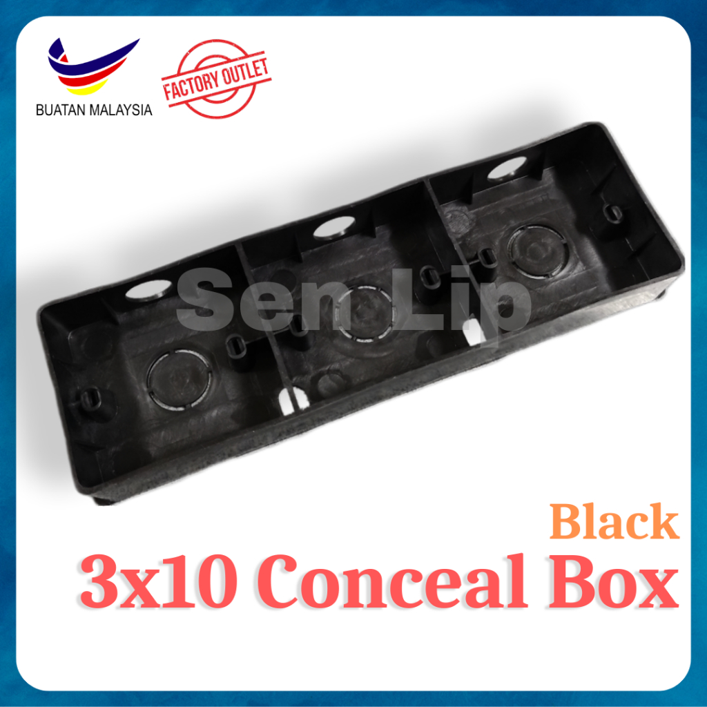 [Wholesale] 3x10 PVC Conceal Box / Black Box / Switch Socket Base ...