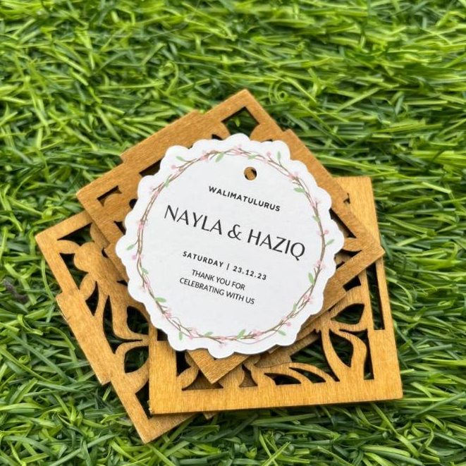 THANK YOU TAG CUSTOMIZED ROUND MINIMALIST WEDDING, ENGAGEMENT, DOORGIFT ...