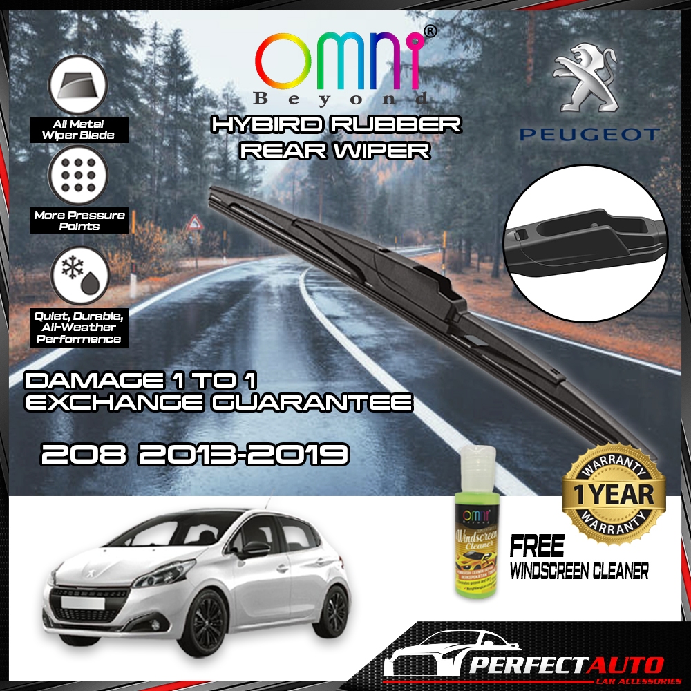 Peugeot 208 2013 - 2019 (A9) Omni Beyond HYBIRD Rubber Rear Wiper Blade (1 Set) | Shopee Malaysia