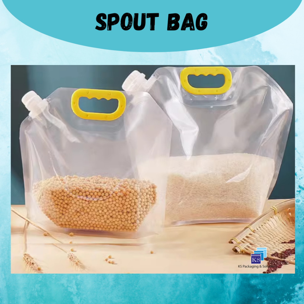Grain Spout Bag Transparent Refillable Plastic Food Drink Bean Cereals ...