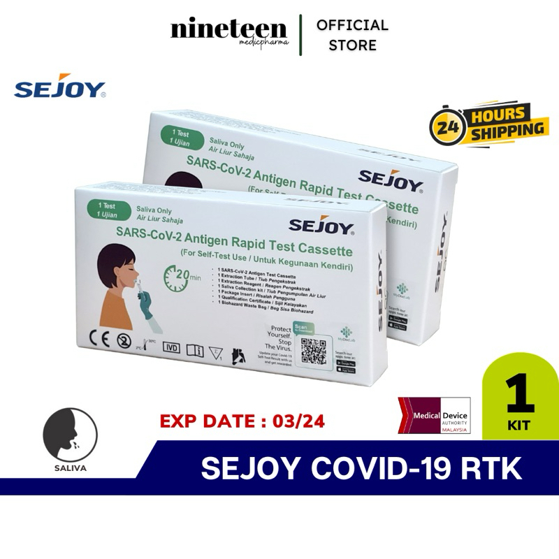 SEJOY Covid-19 RTK Saliva Rapid Home Test Kit (1’s) | Shopee Malaysia
