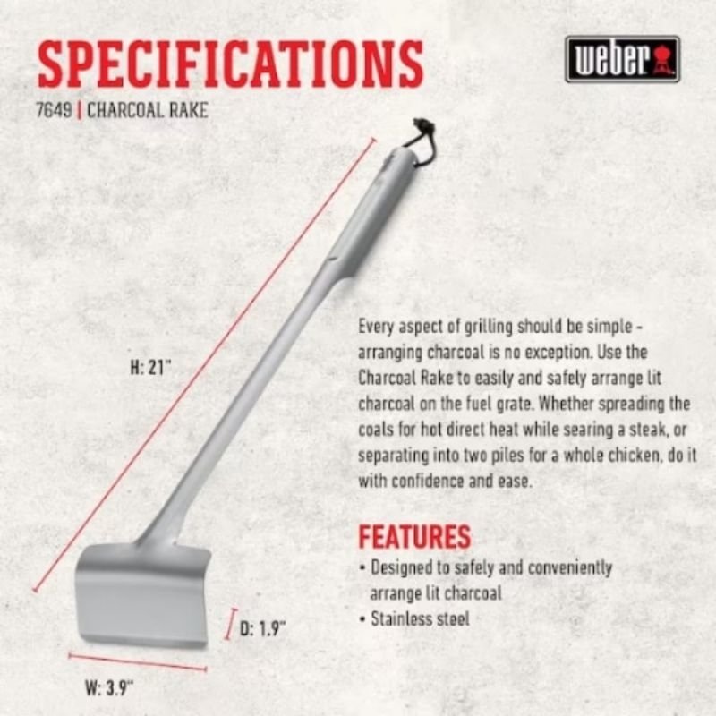Weber Charcoal Rake | Bbq Charcoal Rake | Charcoal Tong | Weber ...