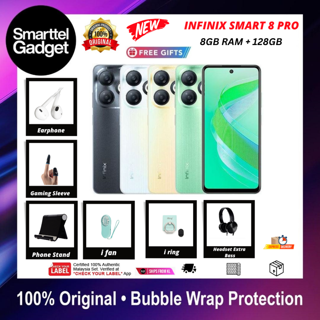 [NEW] Infinix Smart 8 Pro (128GB ROM+8GB RAM | Helio G36 | 5000mAh Battery) 1 Year Warranty ...